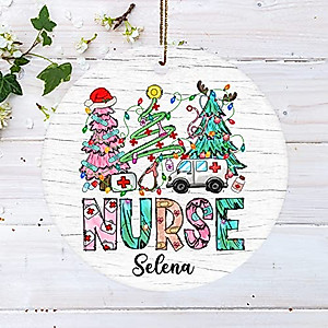 Custom Nurse Stethoscope Christmas Ornament, Nurse Ornament, Stethoscope Ornament, Nursing Assistant Gifts JWyM 1