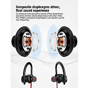 Otium Bluetooth Headphones,Wireless Earbuds IPX7 Waterproof Sports Earphones with Mic HD Stereo Sweatproof in-Ear Earbuds Gym Running Workout 10 Hour Battery Noise Cancelling Headsets