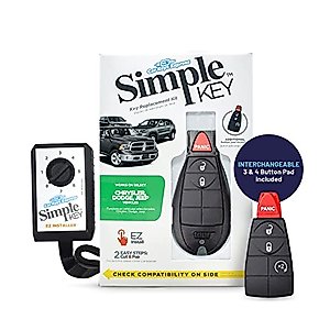 Simple Key, Key Fob and Key Programmer with Interchangeable 3 & 4 Button Keypads, Key Replacement Kit, Simple Key Programmer for Car Remote Start and Keyless Entry
