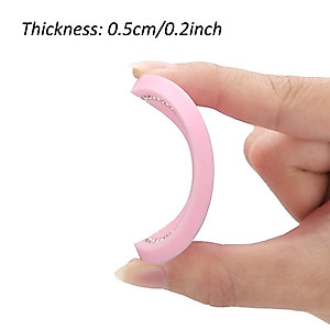 2 Pack Bling Cup Holder Insert Coasters, 2.75 Inch Soft Crystal Rhinestone Rubber Pad Set Round Auto Drink Coaster Car Interior Accessories (Pink)