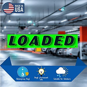 VERSA-TAGS 7.5" Black/Green Vinyl Number Decals 11 Dozen Set Windshield Pricing & 1 Pack of Each of Loaded, Low Mileage, Financing Available 14.5" x 2.75" Sticker Windshield Decal Auto Dealership