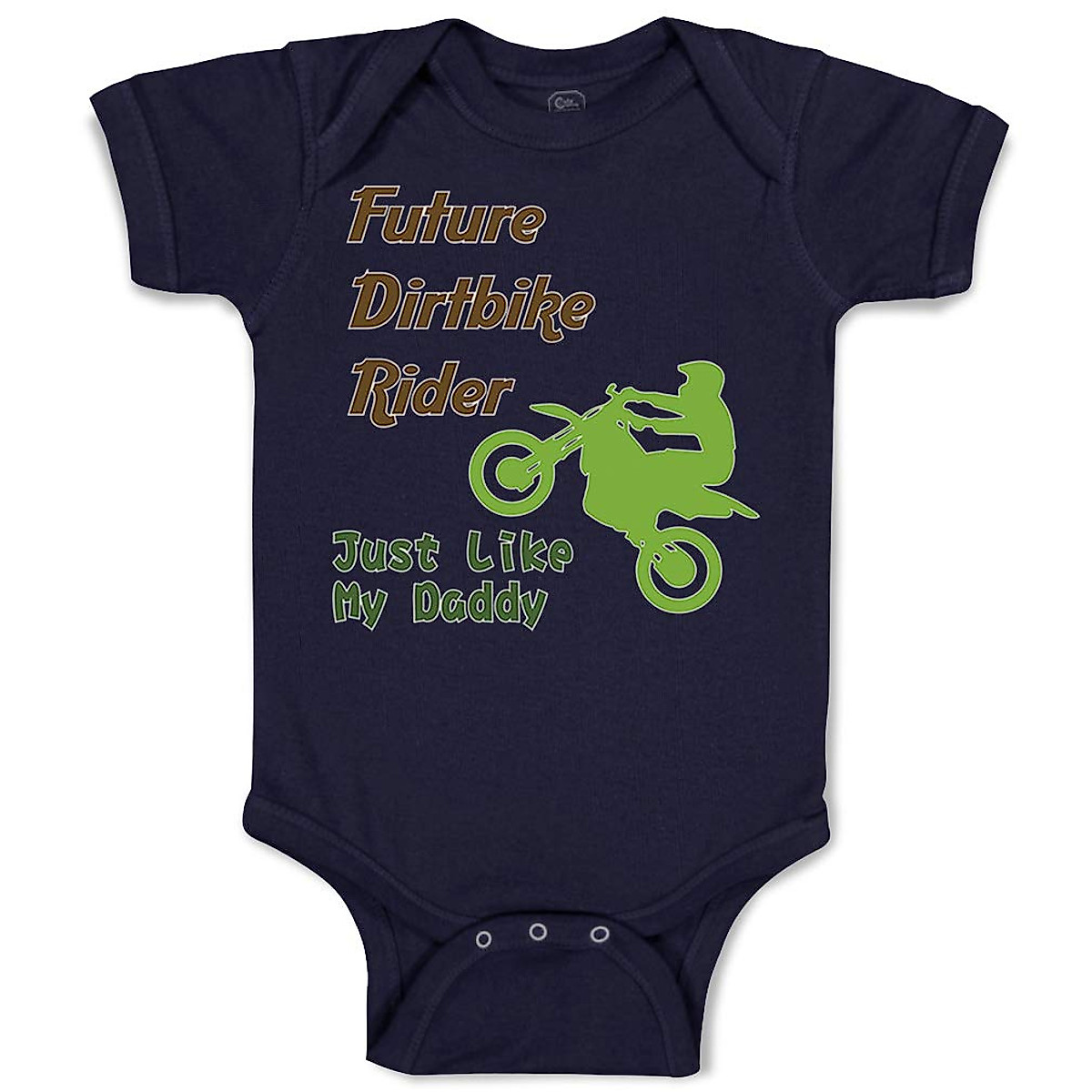 Cute Rascals Baby Bodysuit Future Dirt Bike Rider Just like My Daddy Riding Boy & Girl Baby Clothes Funny Cotton Navy Design Only 6 Months