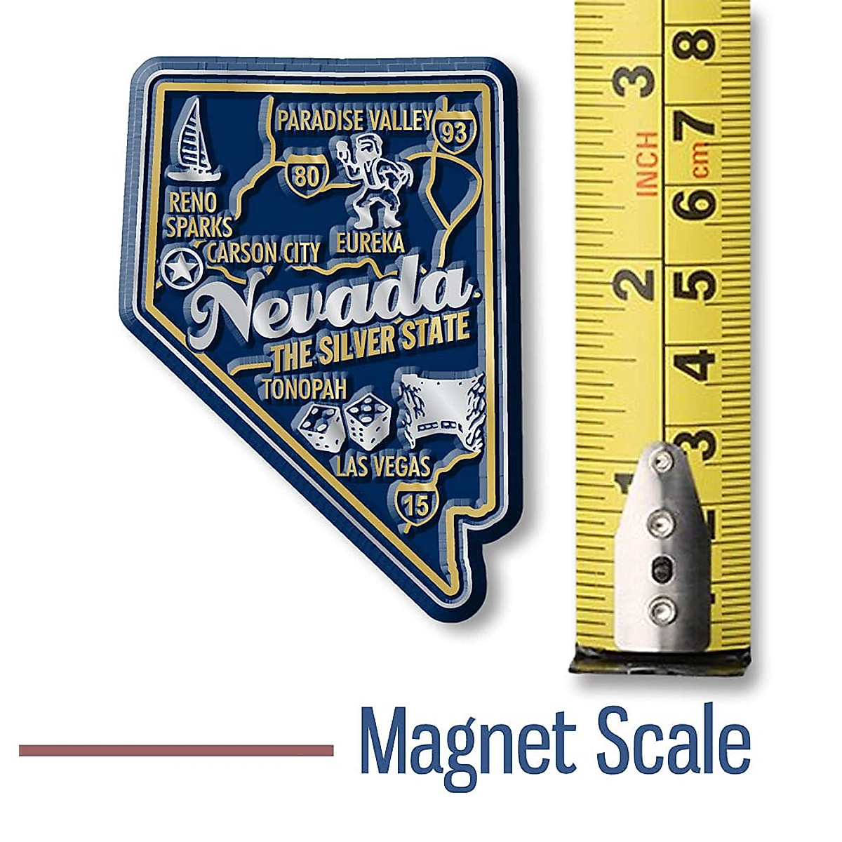 Nevada Premium State Magnet by Classic Magnets, 1.9" x 2.7", Collectible Souvenirs Made in The USA