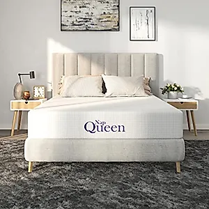 NapQueen 8 Inch Bamboo Charcoal Full Size Medium Firm Memory Foam Mattress, Bed in a Box