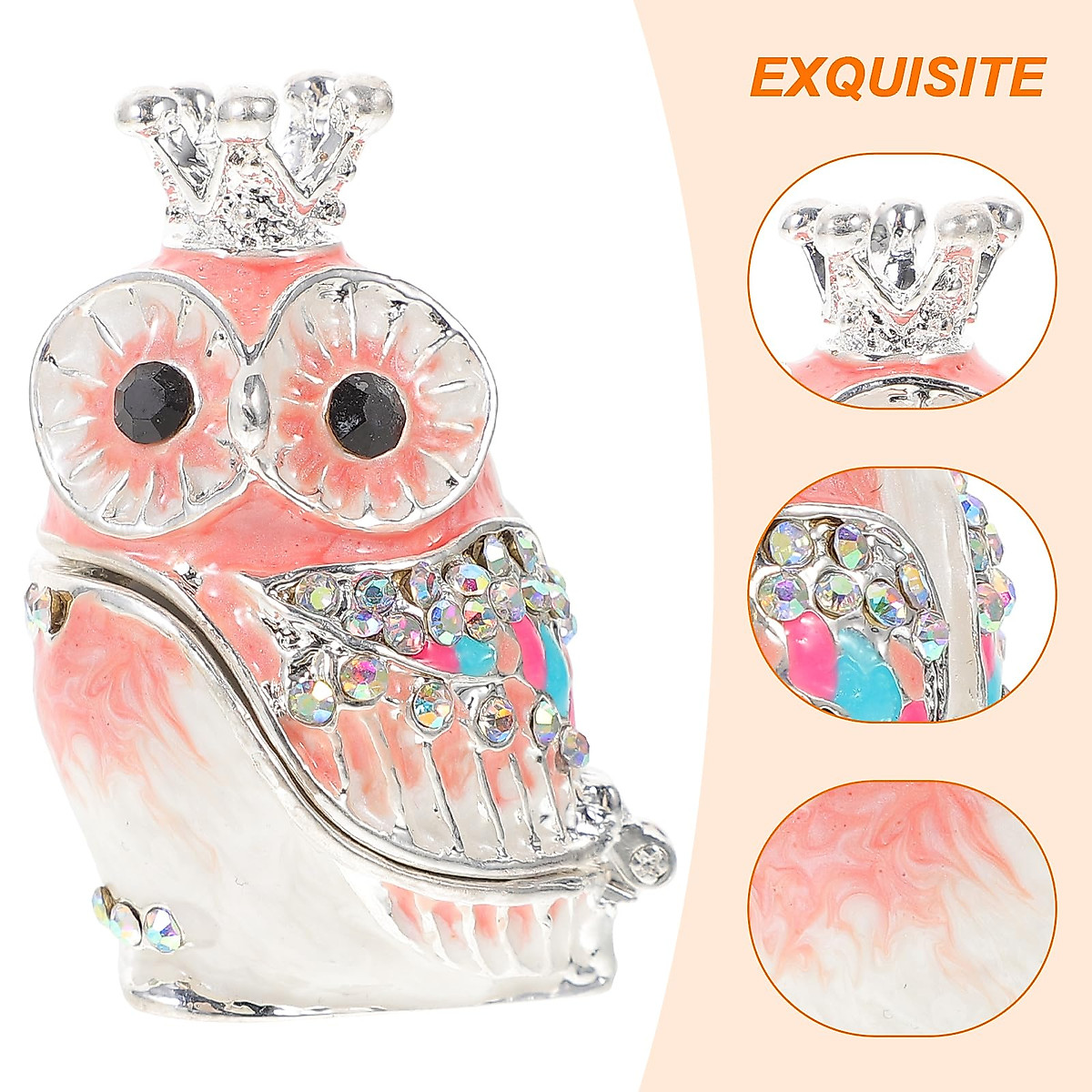 IMIKEYA Box Ring Storage Box Storage Case Trinket Organizer Owl Trinket Case Ring Organizer Jewelry Organizer