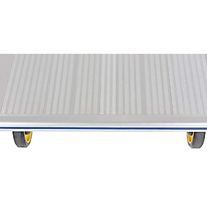 Vestil AFT-48-NM Aluminum Folding Platform Truck with Single Handle and 5" Non-Marking Polyurethane Casters, 600 lbs Capacity, 48" Length x 24" Width x 8-3/8" Height