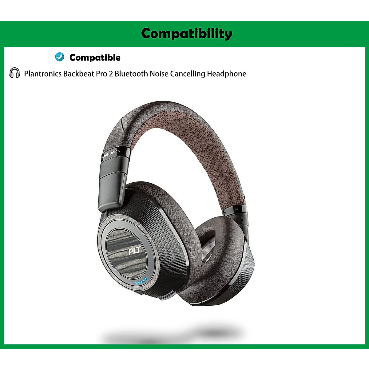 DowiTech Professional Headset Replacement Earpads Cushion Headphone Ear Pads Compatible with Plantronics Backbeat Pro 2 Bluetooth Noise Cancelling Headphone