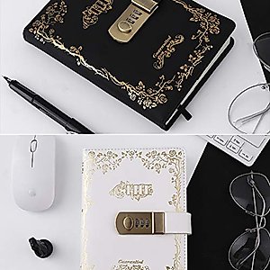 wyh Composition Classic Lined Notebook Digital Password Notebook Hardcover Writing Journal with Lined Pages，Notebook for Work Student A5 Journal (Color : Blue)
