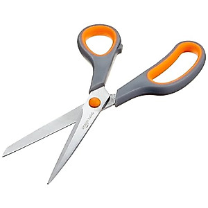 Amazon Basics Scissors for Office, Crafts, Multipurpose, Sharp, Comfort Grip, PVD Coated, Stainless Steel, Grey, 1 Pack