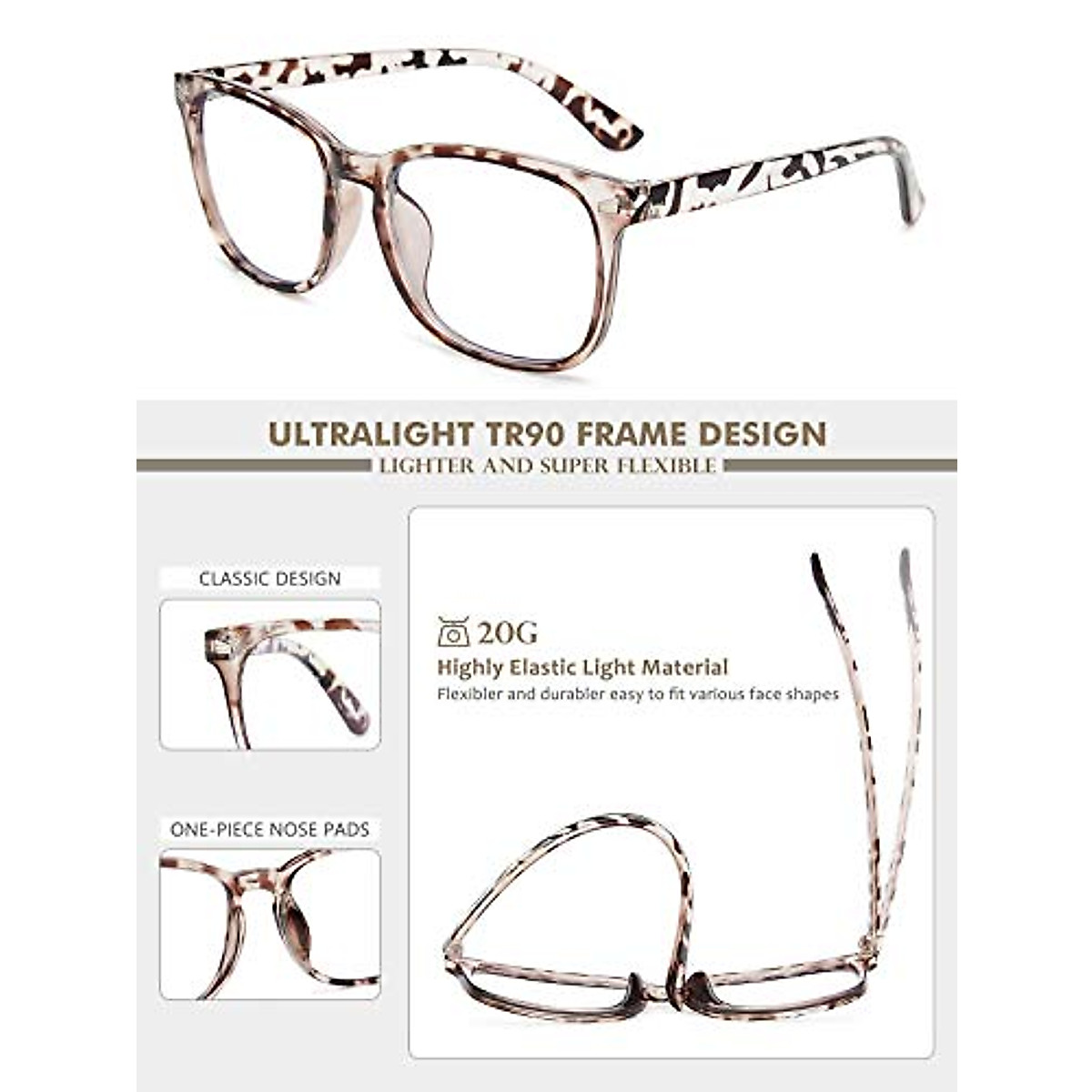 CHEERS DEVICES 5 Pack Blue Light Glasses for Women and Men, Blue Light Blocking Reading Glasses, Computer Readers Anti Glare Eyeglasses, Stylish Reading Glasses Men and Women(5 Pack Mix Color, 1.5)