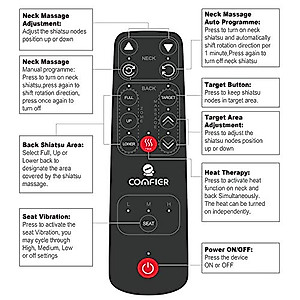 COMFIER Folding Massage Chair Portable, Shiatsu Neck Back Massager with Heat, Foldable Chair Massager for Full Body, Adjustable Backrest Height,Office Home Use, Gifts for Men Women,Black