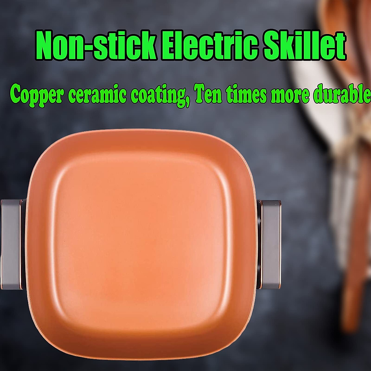 Extra Deep Electric Skillet Nonstick - Serves 3 to 5 People (6Qt.)