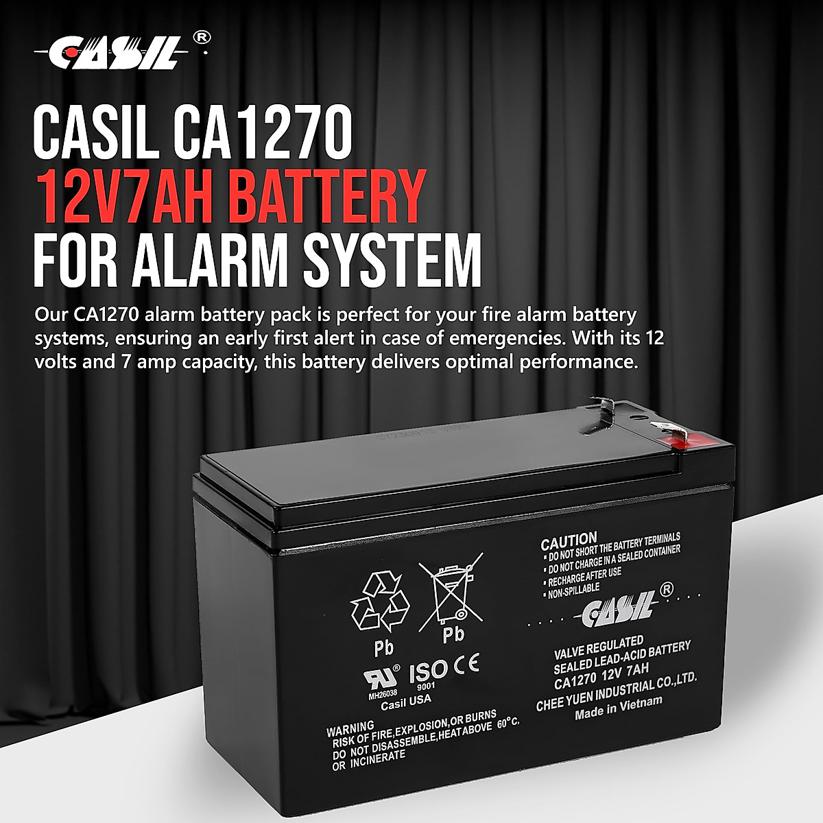 Casil Original CA1270 12v 7ah ADT Home Alarm Battery