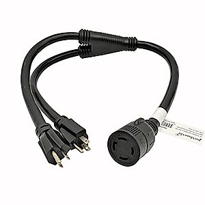 Parkworld 886115 Combiner, Household (2) 5-15 Plug to Generator Twist Lock L14-30 Receptacle Y Adapter Cord