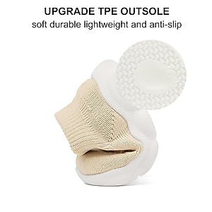 Cubufly Baby Sock Shoes First Walking Shoes Slip on Sneaker 0-3 Years Beige