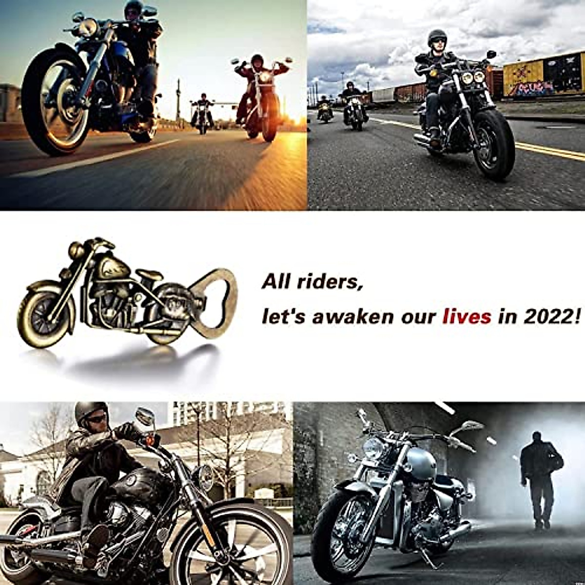 LKKCHER Motorcycle Beer Bottle Opener, Mens Gifts for Birthday Father’s Day, Christmas Gift Ideas for Men Husband Boyfriend Motorbike Lovers, Motorcycles Gifts