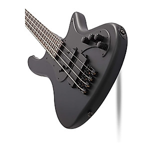 Schecter Stiletto Stealth 4-String Bass Guitar (Satin Black) Bundle with Clip-On Chromatic Tuner for String Instruments and XCG4 Tripod Guitar Stand (Black) (3 Items)