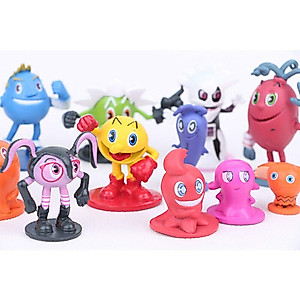 Seamont New Gift PAC-Man and The Ghostly Adventures 12 pcs Movie Action Figure Kids Toy Xmas Gift Cute, 3-5cm