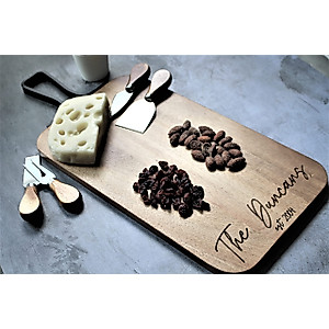 Personalized Charcuterie Board Cheese Serving Board with Handle Serving Tray Bread Board For Wedding Engagement Gift