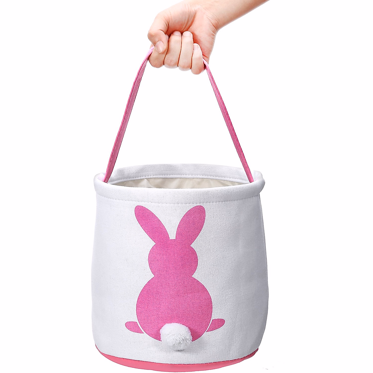 Frienda Easter Bunny Basket Gift Bags Rabbit Handbag Toys Bucket Egg Totes for Easter Hunt Party Favor Birthday Baby Shower DIY Use