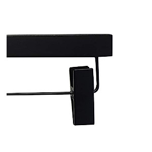 NAHANCO 21214BRCHU Wooden Skirt/Pant Hanger in Low Gloss Black Finish with Black Hardware - Home Use (Pack of 25)