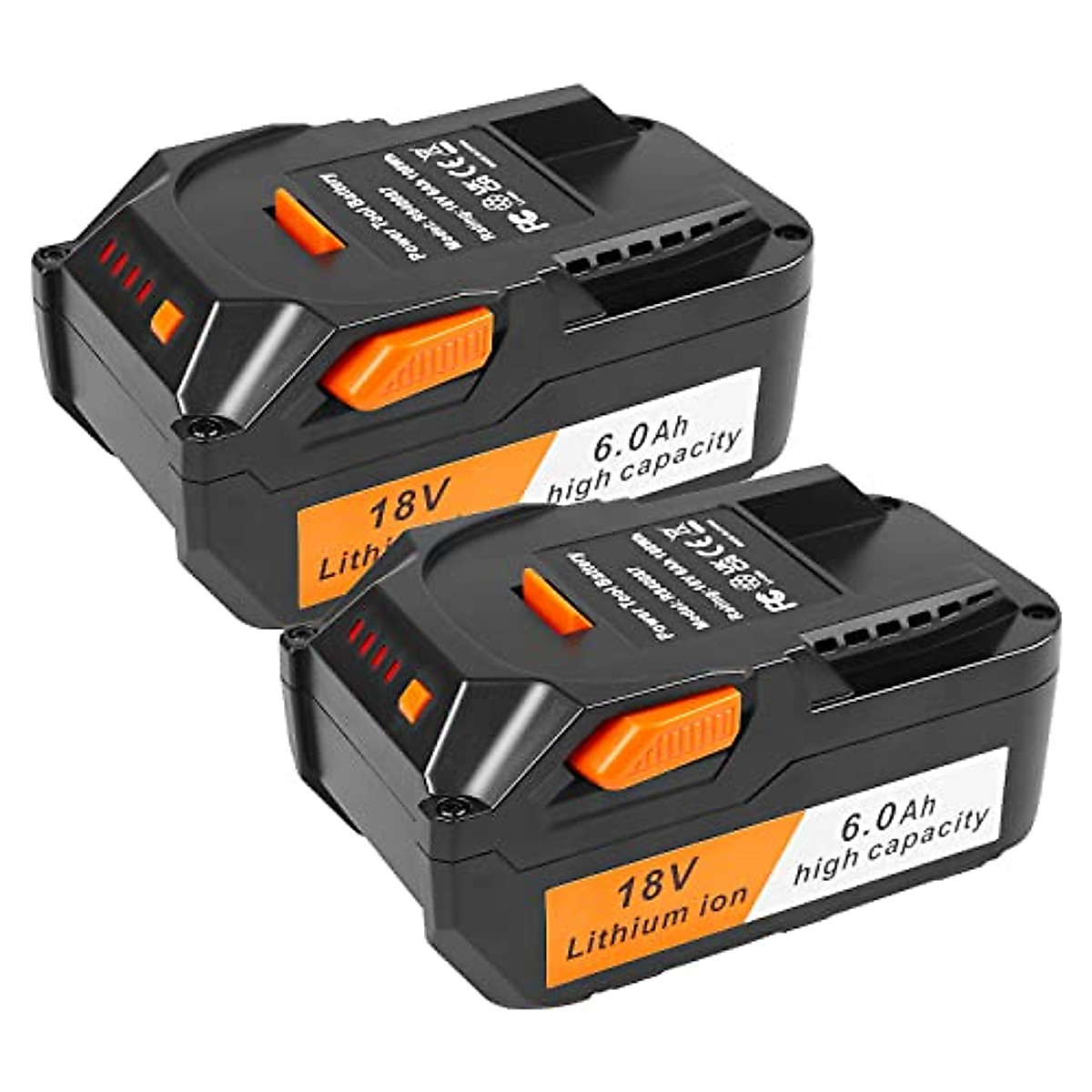 ARyee 2Pcs 18V 6000mAh Battery Replacement Compatible with RIDGID 18V Drill R840087 R840083 R840086 R840085 R840084 Tools Lithium Ion Battery
