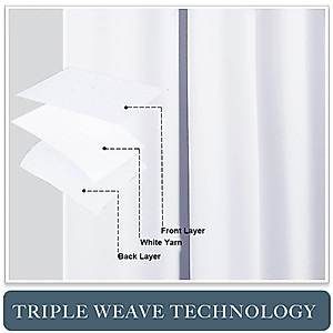 PONY DANCE Short Window Curtains 36 - Kitchen Tiers Valances Light Filter Rod Pocket Back Tab Drapes Blinds Match with Panels, 42 W x 36 in L, Pure White, 2 Pieces