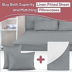 Superity Linen Pillow Cases Standard Size - Soft and Breatheable Cotton White Pillow Cases Set of 2 with Envelope Enclosure. Pillow Covers are 20 x 26. Protect Pillow and Enhance Bedroom Appearance.