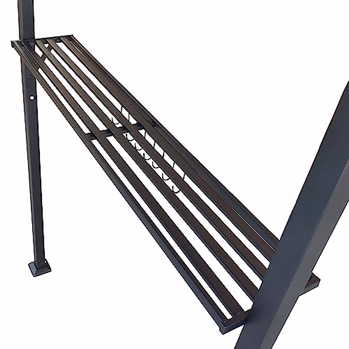 Outdoor Grill Gazebo 8 x 5 Ft, Shelter Tent, Double Tier Soft Top Canopy and Steel Frame with Hook & Bar Counters for Barbecue Picnic Party Garden (Brown)