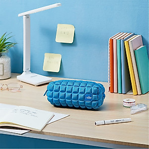 Cute Pencil Case 2023 Aesthetic Pencil Pouch, Thick Material Shockproof Pencil Bag, Kawaii Stationery Pen Bag Organizer for School College Student Teen Girls Adults - Blue