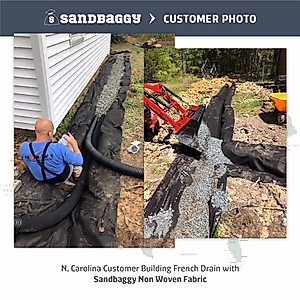 Sandbaggy Non Woven 4 oz Geotextile Landscape Fabric | Made in USA | 50 YEAR Fabric | Industrial Grade Fabric | French Drains | 100 Lbs of Tensile Strength | UV Protected | Approved by DOT (4 ft x 100 ft Roll)