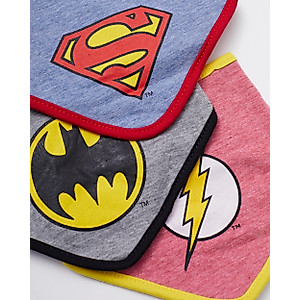 DC Comics Baby Boys Bandana Bibs Superman Batman The Flash Gift Set 3 Pack 0-12 Months