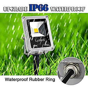 Lysed 10W Low Voltage LED Landscape Lights, Bowfishing Lights Warm White 12V Spotlights for Garden Pathway, Yard, Lawn, Wall, Trees Lighting, Outdoor Spotlight with Spike Stand(10 Pack)