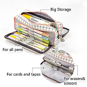 Large Capacity Pencil Case Canvas Pencil Case Pen Case Supplies Pencil Bag School Box Pencil Pouch Stationery for School (Color G)
