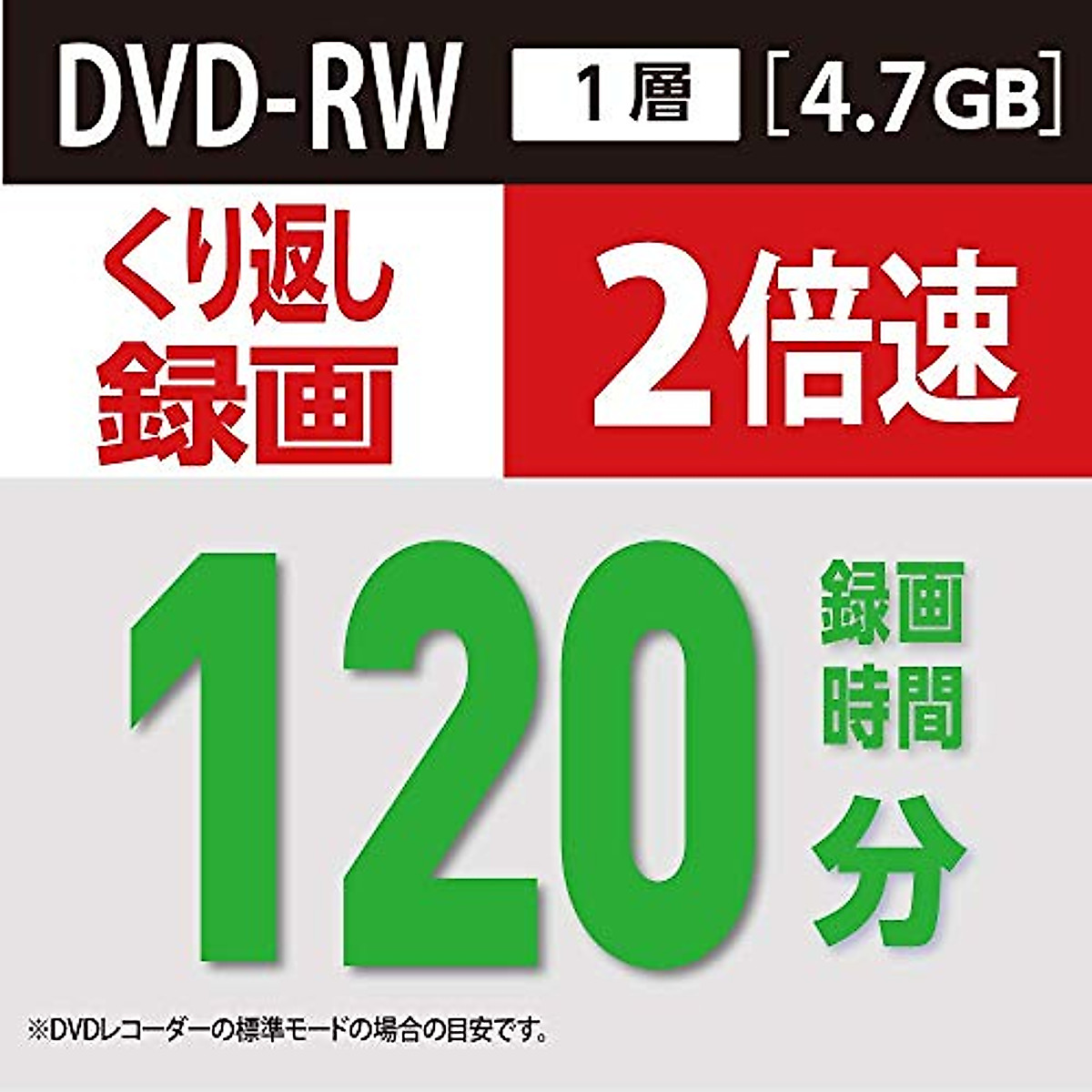 Mitsubishi Chemical Media VHW12NX5D1-B Verbatim Recording Recording DVD-RW CPRM 120 Minutes 5 Sheets 5 mm Plastic Case 5 Color Mix One Side 1 Layer 1-2X Speed