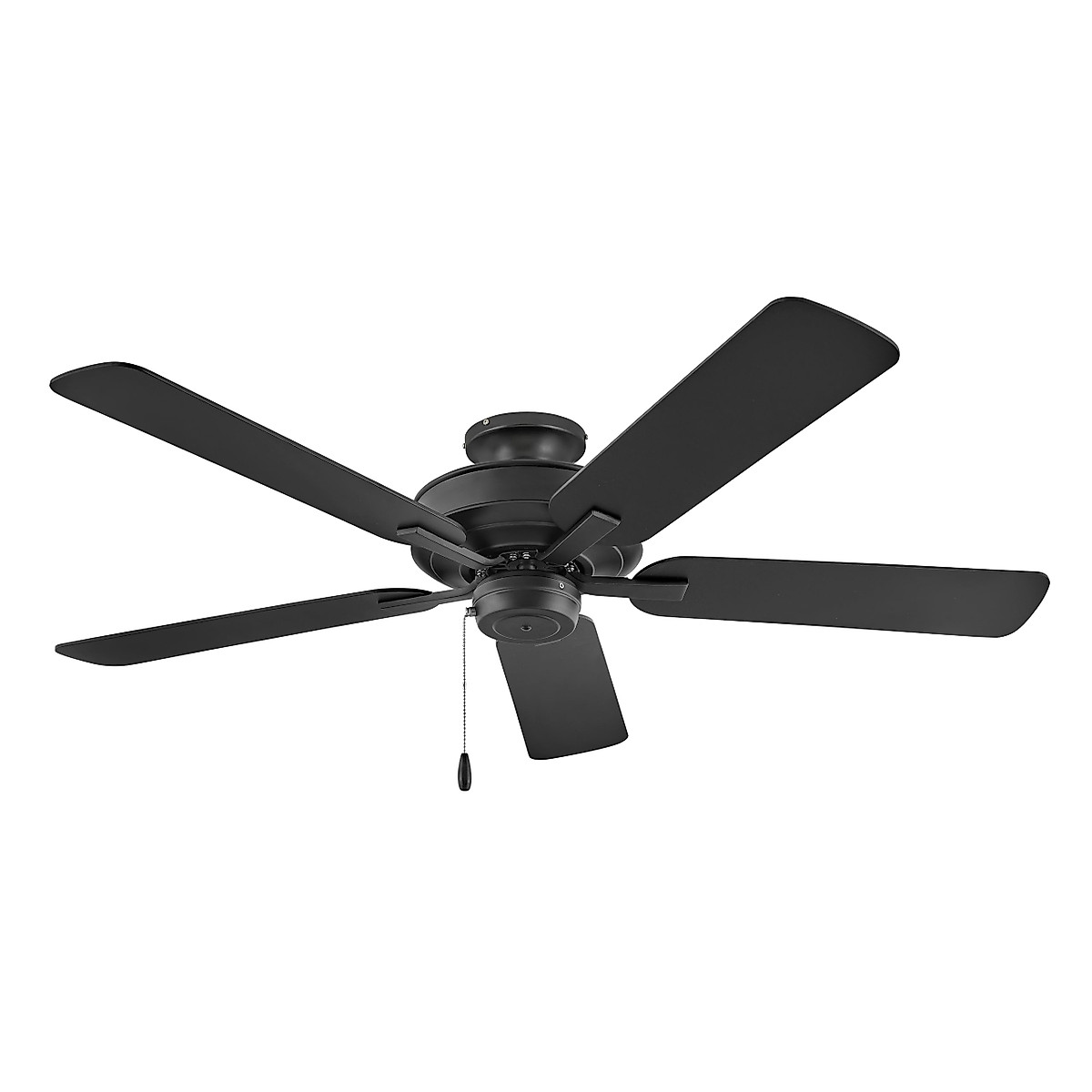 Hinkley Metro 52" Indoor Dual Mount Ceiling Fan with No Light - Traditional Style, Reversible Wooden Fan Blades - Matte Black - Remote Sold Separately