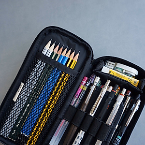 LOONLOON 667 Mellow Pencil Case (Forest Green) Large Capacity Multi Sections Pencil Case with Divider Panel - Pen Pencil Case Simple Stationery Middle High School College Student Office