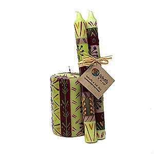 Nobunto Hand Painted Candles in Kileo Design (Pair of tapers)