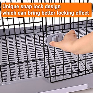 Cat Dog Crate Pet Kennel Steel Wire Small Animal Crate for Rabbit with Drawer Leak-Proof Tray, Double Door, 29 Inch