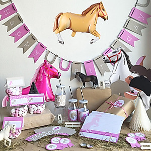 10PCS 30 Inches Horse Shaped Foil Balloons for Western Cowboy Derby Day Festival Country Farm My First Redeo Birthday Party Baby Shower Decoration Supplies
