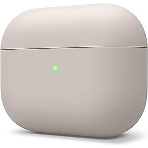 elago Liquid Silicone Case Compatible with AirPods Pro Case Cover - Triple Layer Protection, Safeguard Design, Supports Wireless Charging, Visible LED Light [Stone]