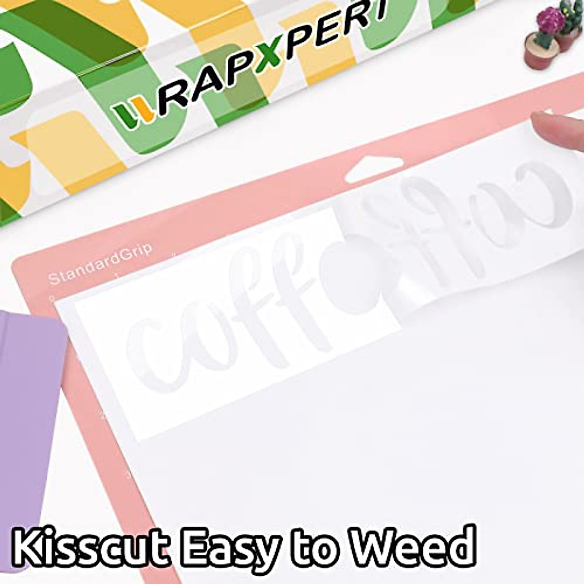 WRAPXPERT White Vinyl Permanent Adhesive Vinyl Roll Easy to Cut and Weed Waterproof Vinyl for Signs,Scrapbooking,Craft,Die Cutters(Glossy White,12" x30ft)