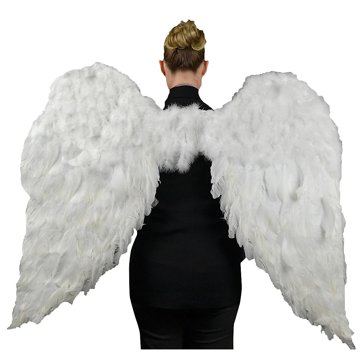 Touch of Nature White Adult Angel Wings - 52" by 36" - Halo Included - White Feather Wing - Costume Wings - Large Angel Wings