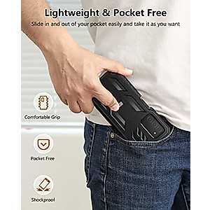 SOiOS for Samsung Galaxy A03S Phone Case: Built in Hard Kickstand & Touch Protector Military Shockproof TPU Durable Soft Rugged Heavy Duty Armor Full Body Protection Grade Phone Cover - Black