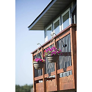 Hold It Mate Multi-Use Hook Kit Hang Flower Baskets Bird Feeders Chimes Lanterns on a Vertical Deck Railing, Balcony Porch or Fence 18 inches Long Holds up to 15lbs with Ease!