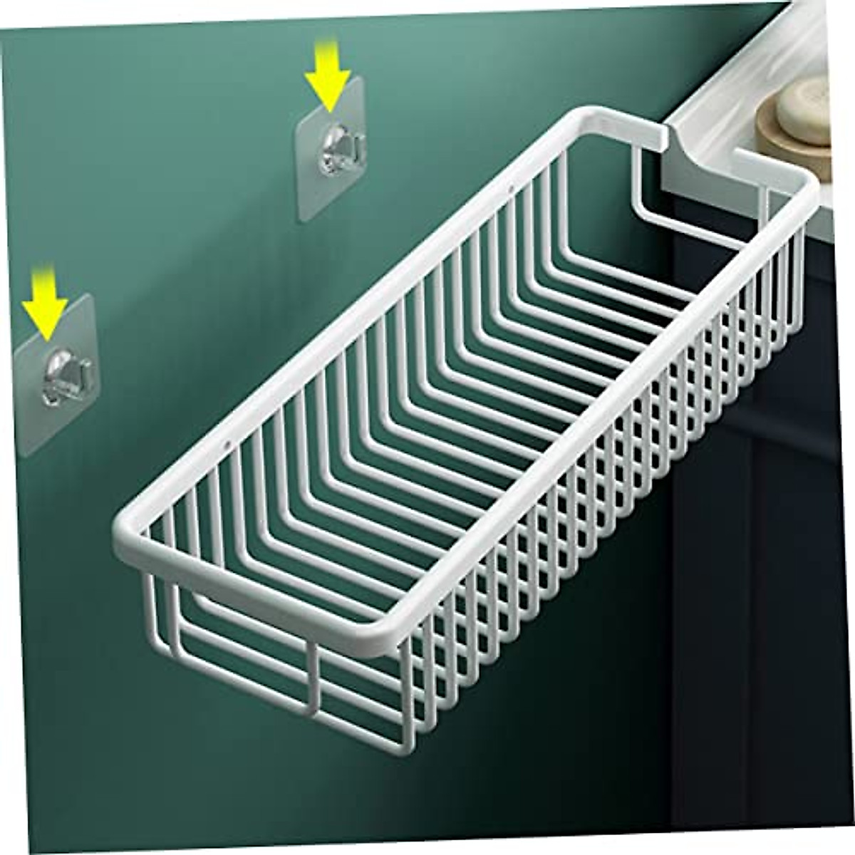 Hemoton Mount Toilet Metal Gel Bathroom Shampoo Conditioner Drilling Tote Bottle Punch-free Basket Wall-mounted Room Wash Portable Kitchen Living Organizer Drain Space Shower Holder