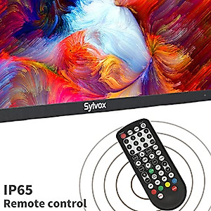 SYLVOX 55-Inch Outdoor TV, Smart TV Waterproof 4K LED Outdoor Television with Dual Speakers, Ultra-Thin High Resolution, Support Bluetooth & Wi-Fi, Commercial Grade Suitable for Partial Sun Areas