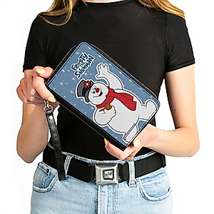 Buckle-Down Women's PU Zip Around Wallet Rectangle-Frosty The Snowman, 7.5"x4.5"