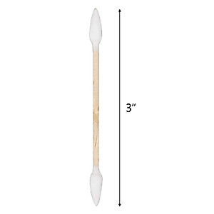 Hedume 2500 Pieces Wooden Cotton Swabs, Double Pointed Cotton Buds (25 Packs, 100 Pieces 1 Pack)