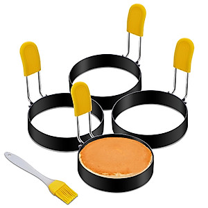 Choxila Premium Stainless Steel Pancake Mold - 3in Diameter, Non-Stick Coating, Ideal Egg Rings for Frying Eggs, Pancakes, and Burgers - Perfect Breakfast Tool for Home Kitchen, Camping